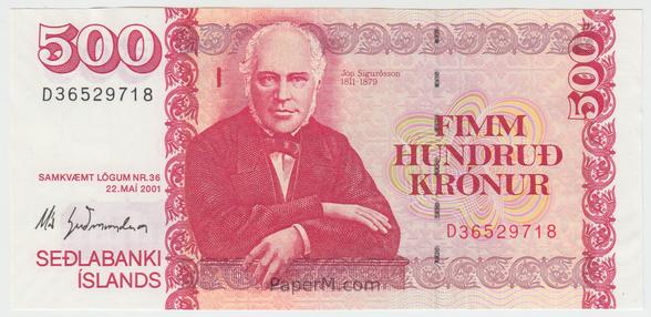 World Paper Money Price List - Iceland
