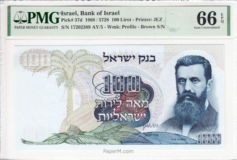World Paper Money Price List - Israel