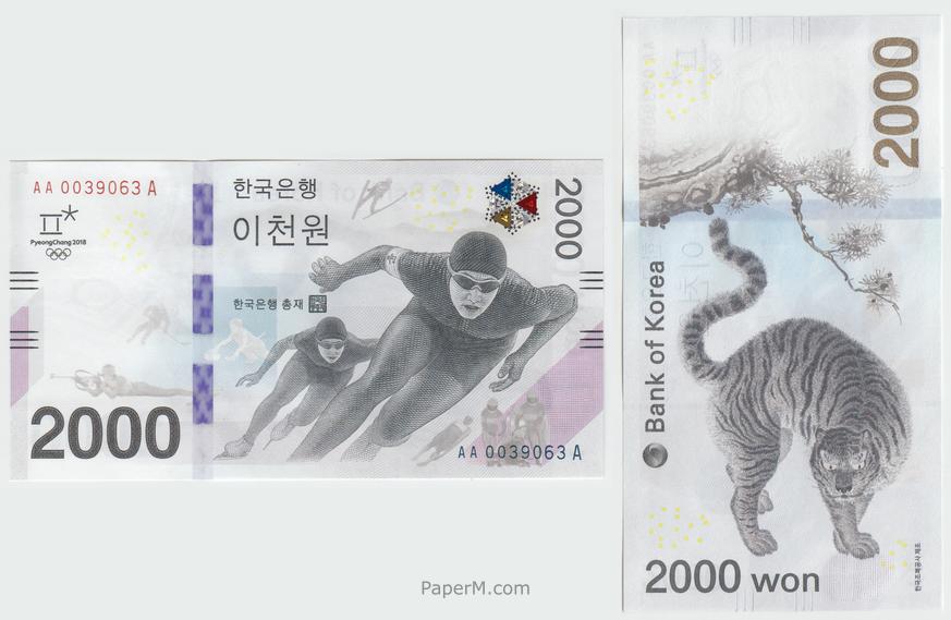 World Paper Money Price List - Korea, South